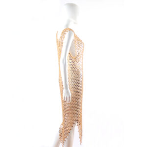 Paco Rabanne Style Gold Chain Mail Dress Quadrilobe Futuristic Disc ...